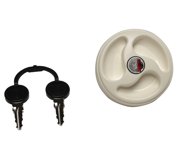 3-handle tank lock with cylinder and 2 keys - White | Filler Neck ...