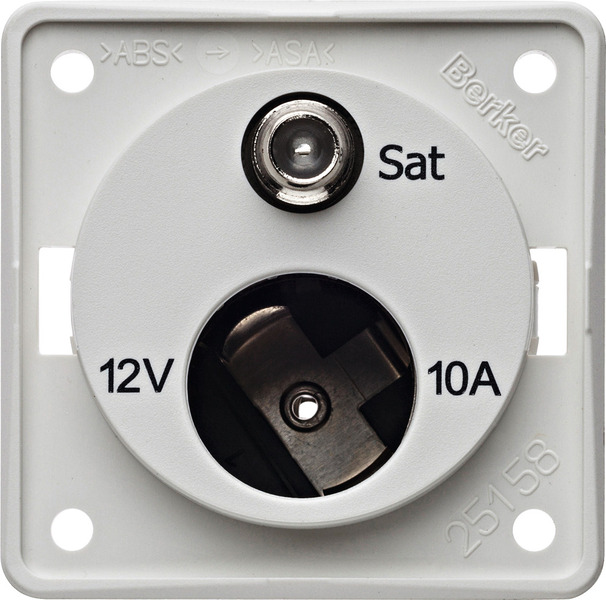 SAT socket with 12V socket, polar white | 12V Sockets & Adapters ...