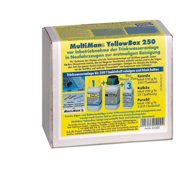 MultiMan YellowBox 250 water startup | Water Tank Cleaning | Motorhome & Caravan Sanitary, Water ...