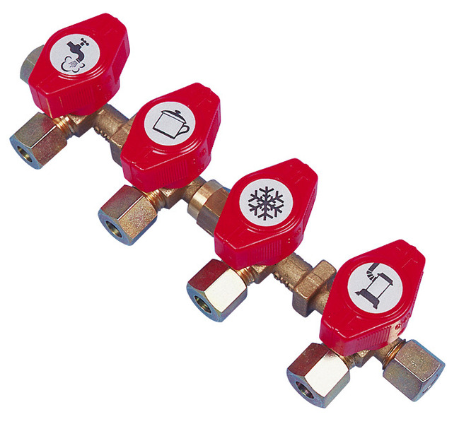 Gas valve block VK4, 4xinput 8mm | Reimo North America