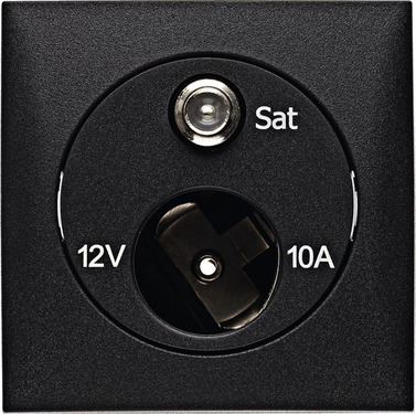 SAT socket with 12V socket, anthracite | 12V Sockets & Adapters ...