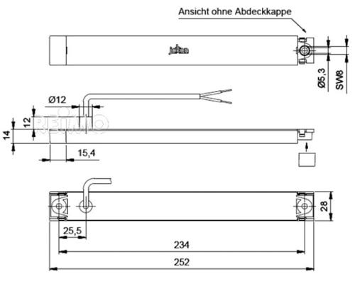 LED achterlicht rood/chroom 9-32V, 2,0/0,3W W IP67, 500 mm kabel ...